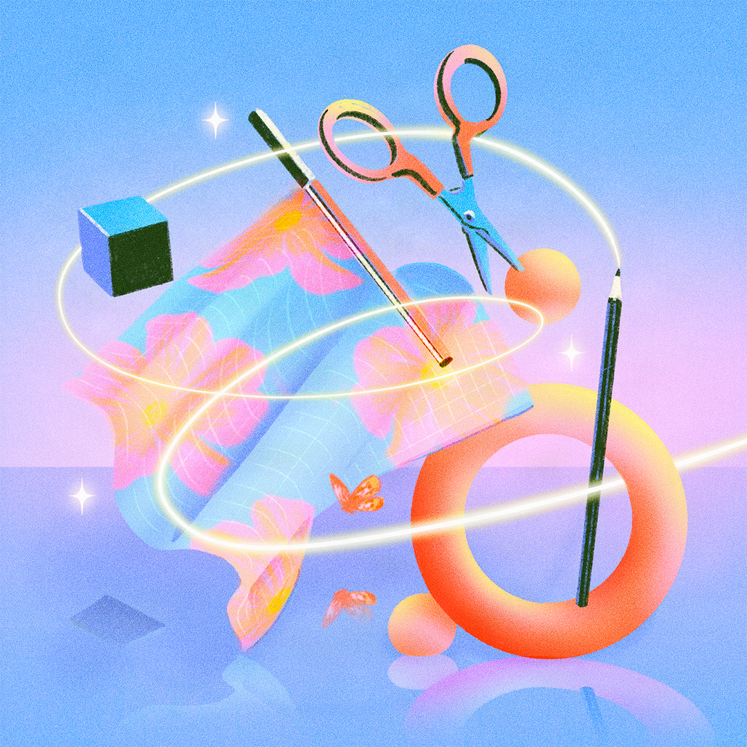 An illustration by Izzy Lawrence that includes Content Credentials ...